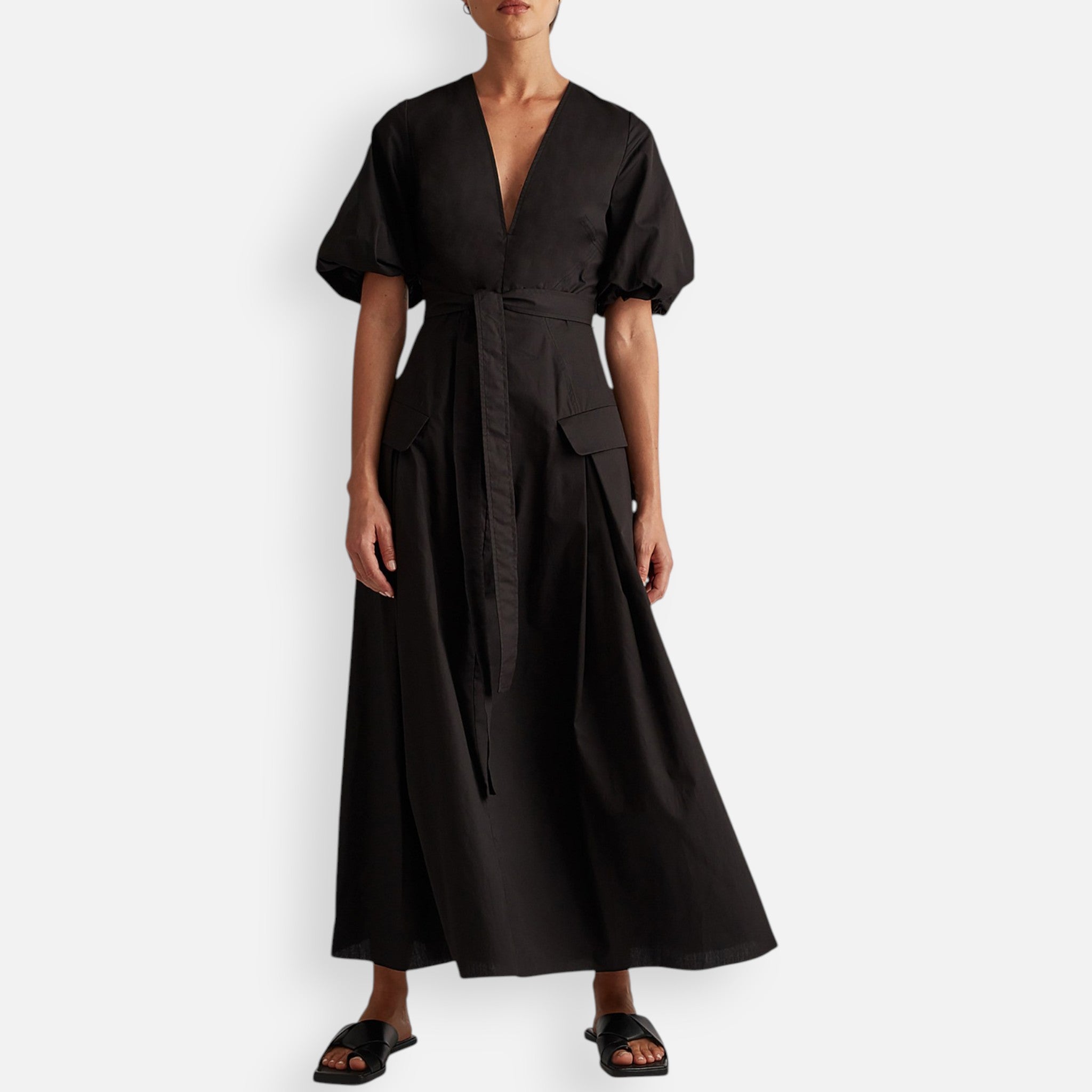 Camilla & Marc Black Cotton Mallory V-Neck Dress AU10 – Studio61 ...